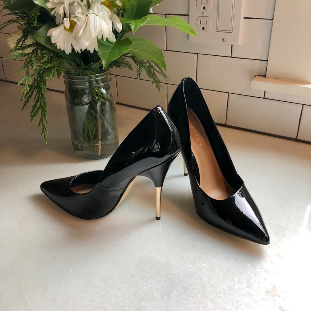 Black Patent Leather Stiletto - Gem